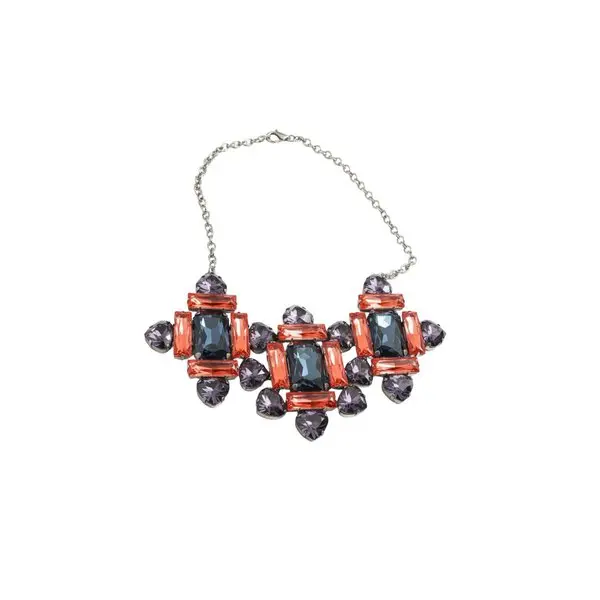 ISKRA Silver / Red Labyrinth Necklace - Silver/red
