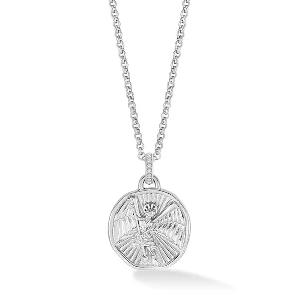 DOWER & HALL St. Michael Talisman Necklace In Sterling - Silver