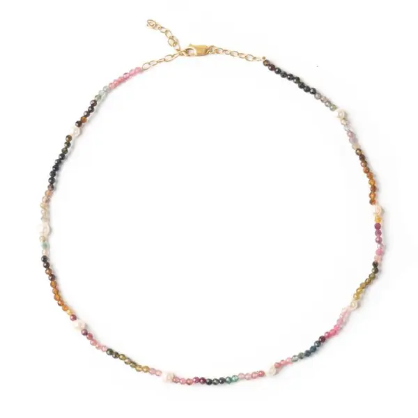 THE LINK BETWEEN Multi Renaissance Mosaic Gold Vermeil Choker Necklace - Yellow