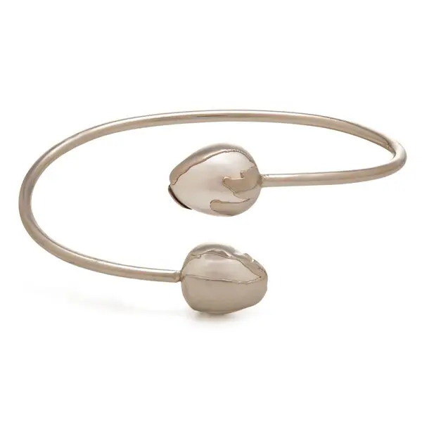 DHWANI BANSAL Adjustable Reva Bracelet With Baroque Pearls - Silver