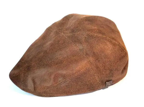 DASMARCA HATS Alex Rust Leather Cap For - Brown