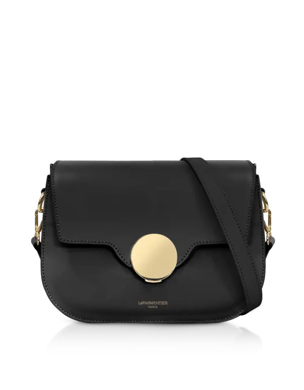 LE PARMENTIER San Pedro Leather Shoulder Bag Color - Black