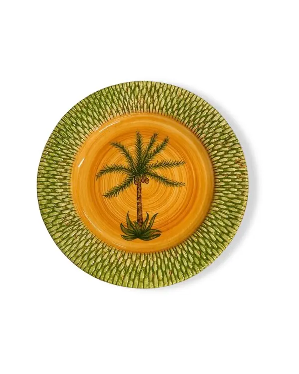Mojjere Earthenware Dinner Plate Mango Color Design - Orange