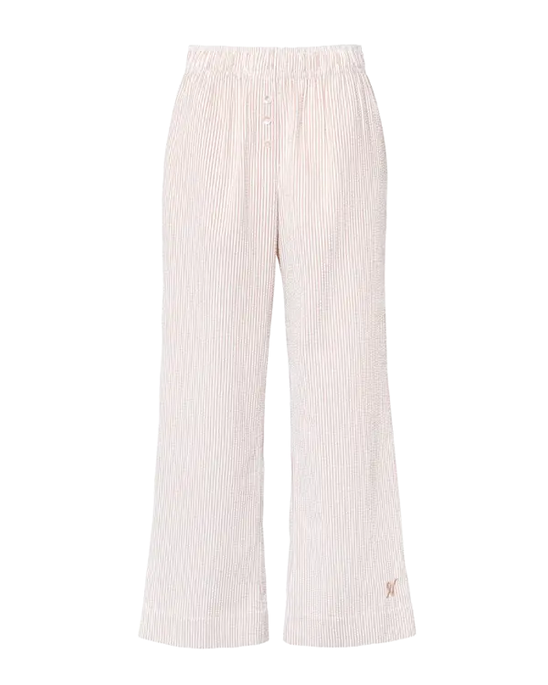NUDEA Seersucker Button Trouser Mocha Stripe - Brown