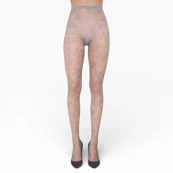 HIGH HEEL JUNGLE BY KATHRYN EISMAN Lola Lace Tights - Grey