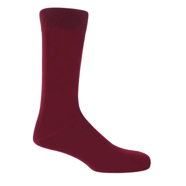 PEPER HAROW - MADE IN ENGLAND Burgundy Classic Socks - Red