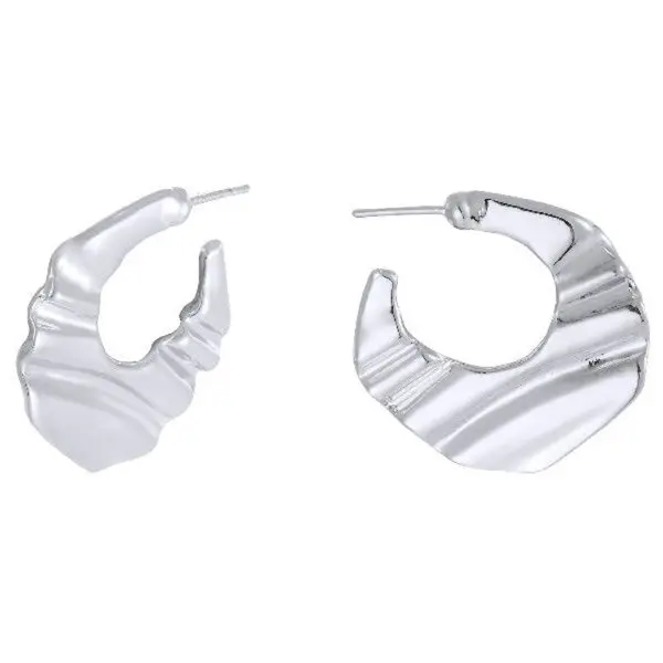 BERMUDA WATCH COMPANY Annie Apple Larisa Ridge Sterling Hoop Earrings - Silver