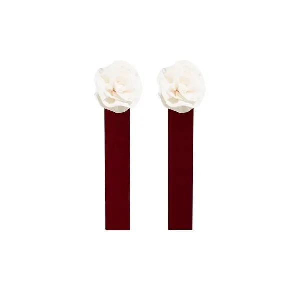 NUR KARAATA Versailles Rose Burgundy Gloves - Red