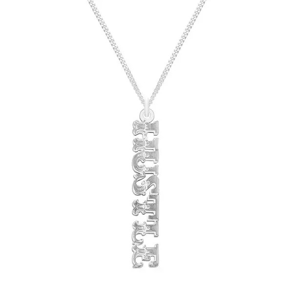 CARTERGORE Sterling “hustle” Word Necklace - Silver