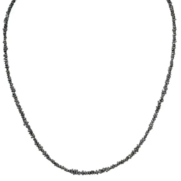 RAHUL'S JEWELS Black / Silver Genuine Black Diamond Rough Strand Necklace 25.00 Carat Diamond Weight - Black/silver