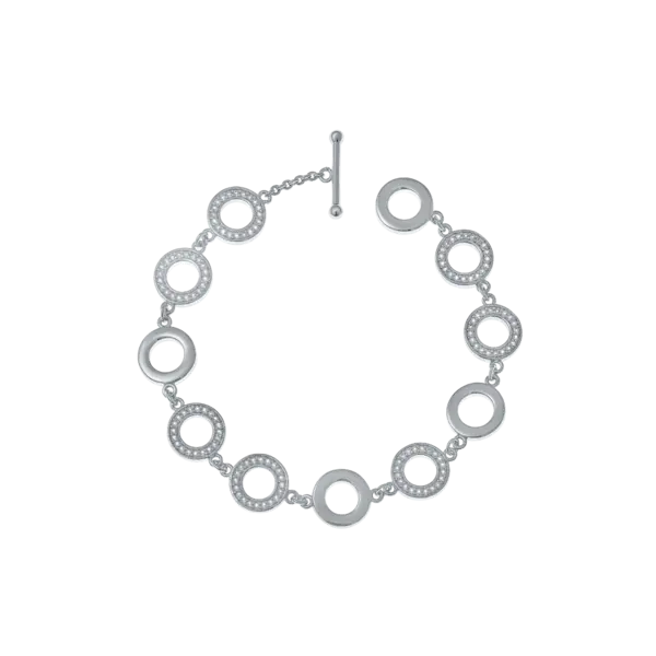 LUCY QUARTERMAINE Art Deco Halo Bracelet - Silver