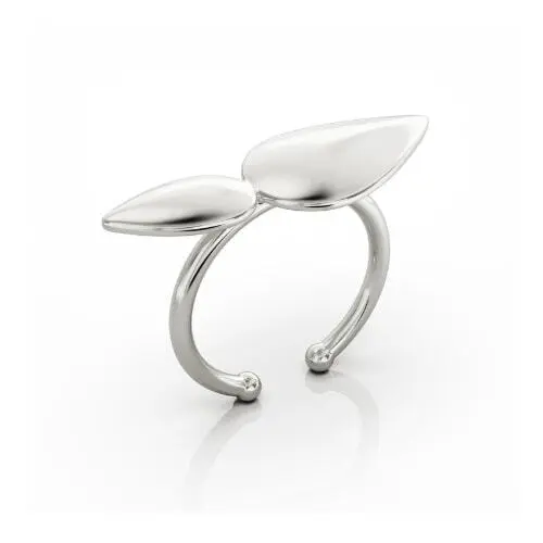 LINDA FIORE Lotus Ring, Large Leaves - Silver