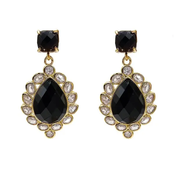 FARRA Agate Settings Statet Earrings