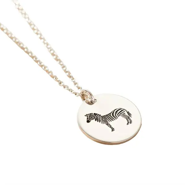 POSH TOTTY DESIGNS Sterling Zebra Spirit Animal Necklace - Silver