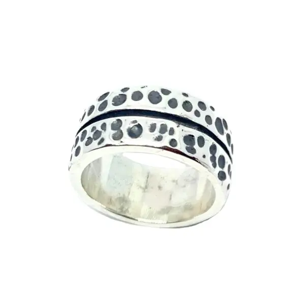 TG-JEWELLERY BY TAMARA GERVASIO Silver / Black Effect Ring – Sterling Silver - Silver/black
