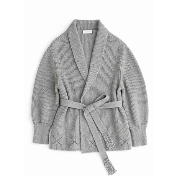 REN CORDEZA Hand Embroidered Knit Cardigan Birch - Grey