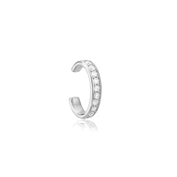 LILY & ROO Thick Diamond Style Ear Cuff - Silver