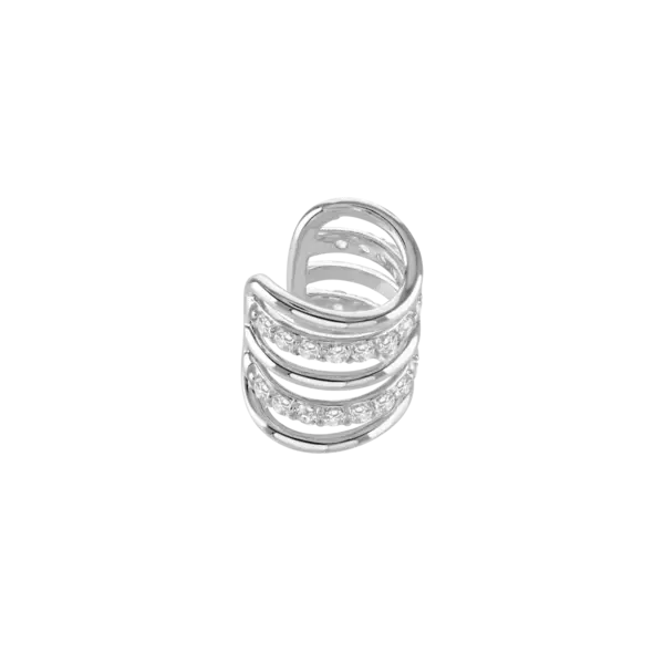 LUCY QUARTERMAINE Melody Ear Cuff With White Topaz - Silver