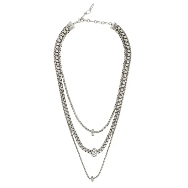 Saachi Multi-charm Layered Necklace - Silver