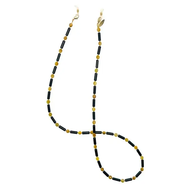 FARRA Colorful Gemstone Multi-way Glasses Chain - Black