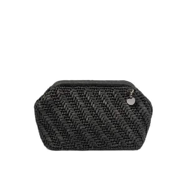 SPRINGMOONATELIER Abudance Raffia Handbag - Black