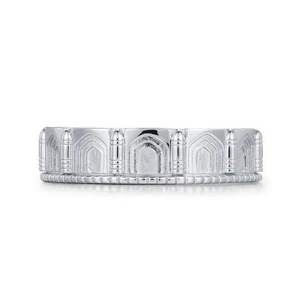 AZURA JEWELRY NEW YORK Chapel Ring White Gold Vermeil Male - Silver