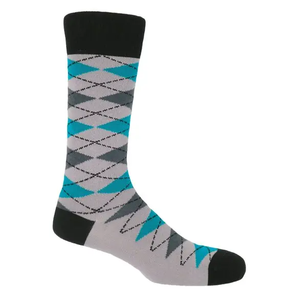 PEPER HAROW - MADE IN ENGLAND Argyle Socks - Grey