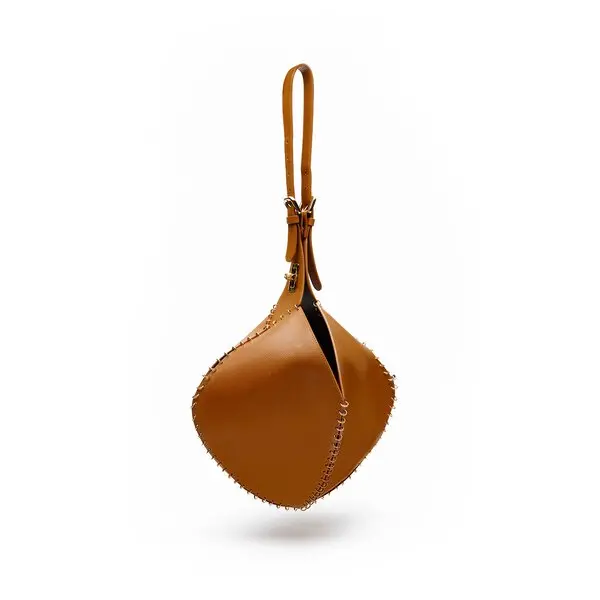 DANNI RO Neutrals / Virginia Rhombus Bag Camel Color Leather - Brown