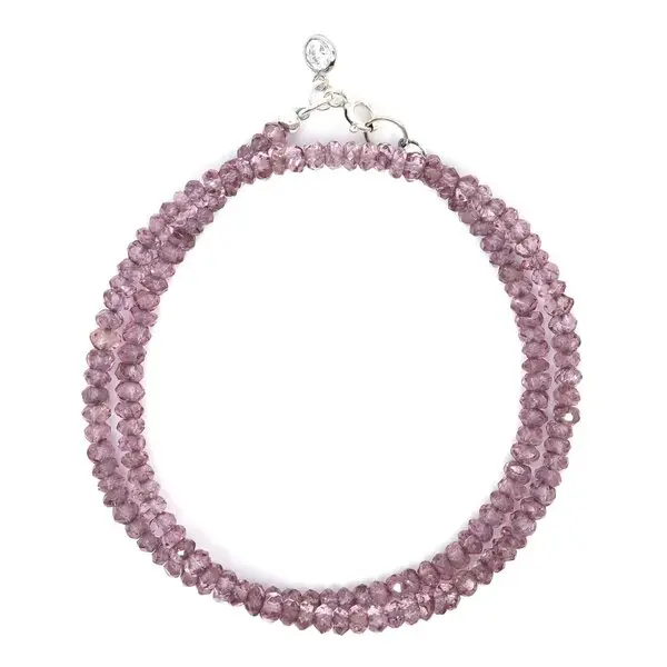 Shar Oke Pink / Silver Pink Amethyst Wrap Beaded Bracelet - Pink/silver