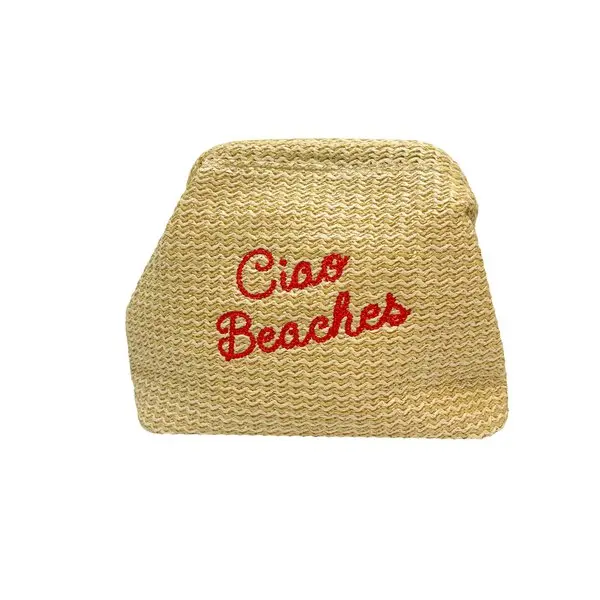 LILLY LOVES Neutrals Ciao Beaches Straw Beach Pouch - Orange