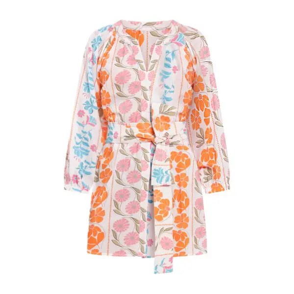 BINDU Grace Dress Confetti - Blue/orange/pink