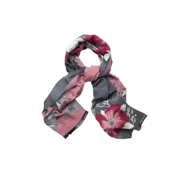 Saachi Reversible Floral Medley Scarf - Grey