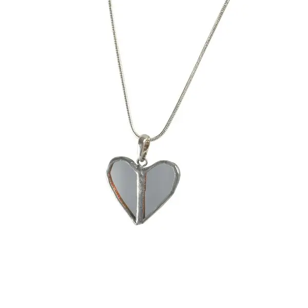 LAURA DAILI Neutrals / Reflected Love / Mirror Pendant - Silver