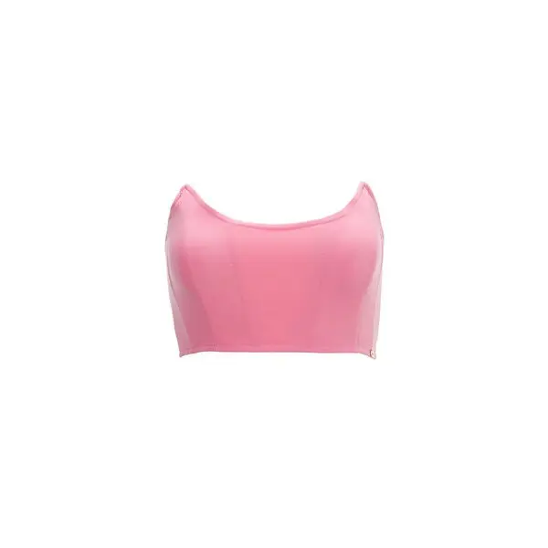 NISSA Panelled Zip-up Corset - Pink