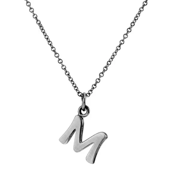 POSH TOTTY DESIGNS Oxidised Sterling Initial Necklace - Silver