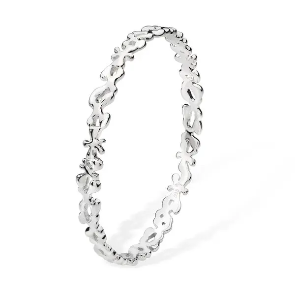 LUCY QUARTERMAINE Sterling Thin Splash Bangle - Silver