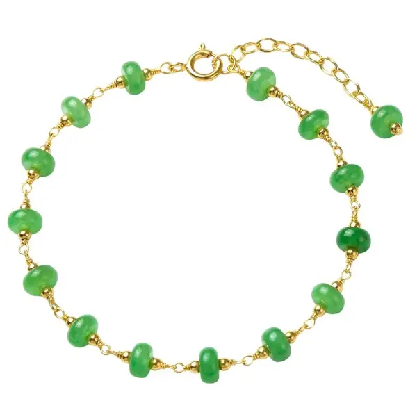 SEREE Jillian Jade Beaded Bracelet - Green