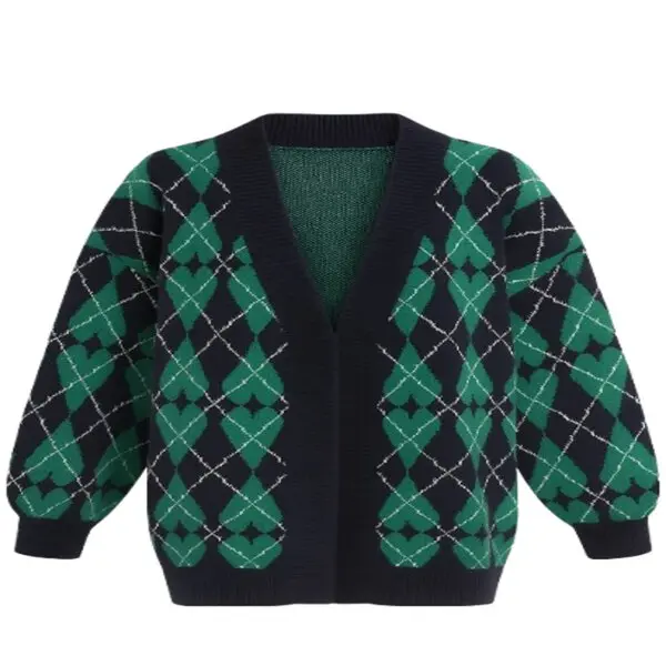 Saachi Grandpa Heart Cardigan - Green