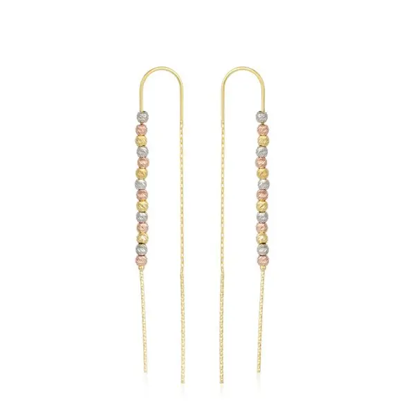SPERO LONDON Sterling Silver Dorissa Chain Bead Drop Earring Multicolour - Gray