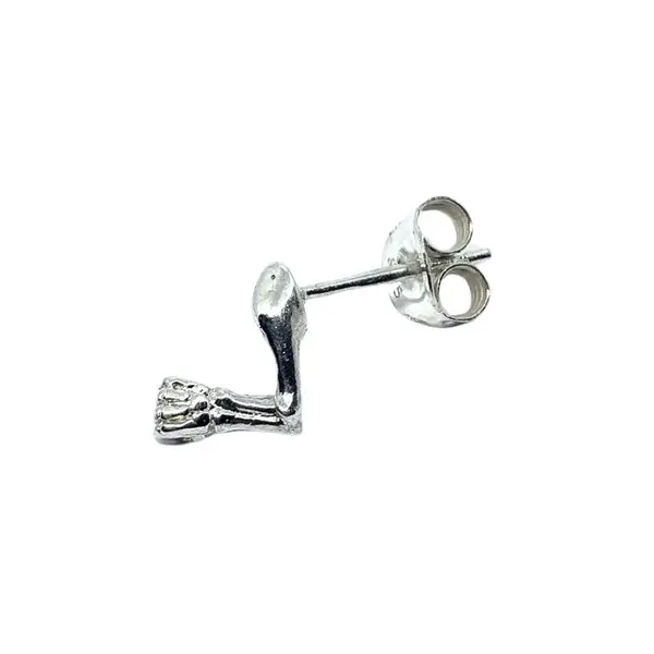 TG-JEWELLERY BY TAMARA GERVASIO Skull Arm Solo Stud - Silver