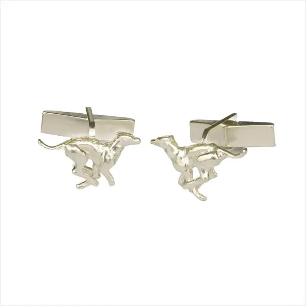 SIMON KEMP JEWELLERS Running Greyhound Cufflinks In Solid Sterling - Silver