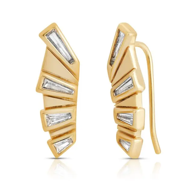 GLAMROCKS JEWELRY Sunray Ear Climbers - Silver