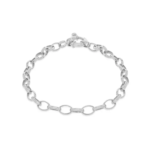 TRUE ROCKS Belcher Charm Bracelet Rhodium Plated - Silver