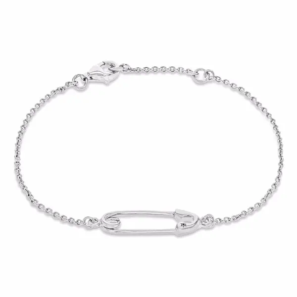 TRUE ROCKS Safety Pin Bracelet In Sterling - Silver