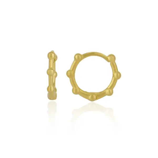 SPERO LONDON Seven Bead Sterling Silver Hoop Earrings - Gold