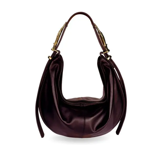 INDIGOLUSH Brown / Red Maxi Hobo Gilded Lure Black Cherry Smooth - Brown/red