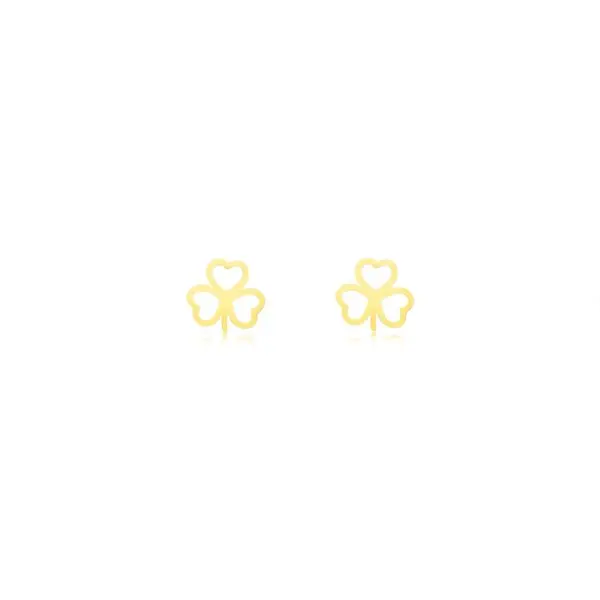 SOLIO JEWELLERY Gold / Yellow Shamrock Stud 18k Solid Gold - Gold/yellow