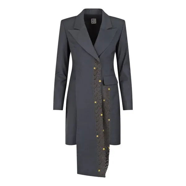 BOUTIQUE KAOTIQUE Indonesian Style Blazer Dress - Grey