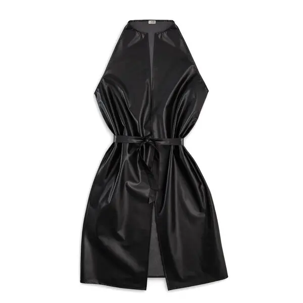 VICTORIA SLAVINSKAIA Leather Halterneck Midi Dress