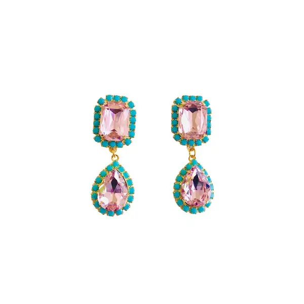 THE PINK REEF Jewel Drop In And Turquoise - Pink